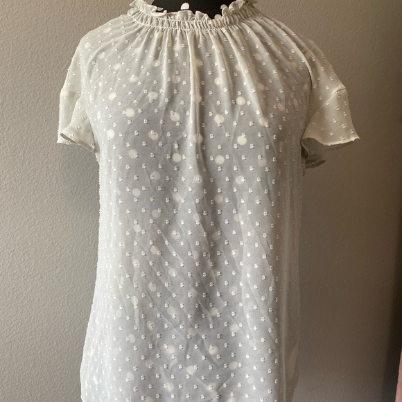 Express | Tops | Express White Polka Dot Womens Top | Poshmark